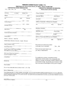 New Patient Forms | Ferrara Dermatology